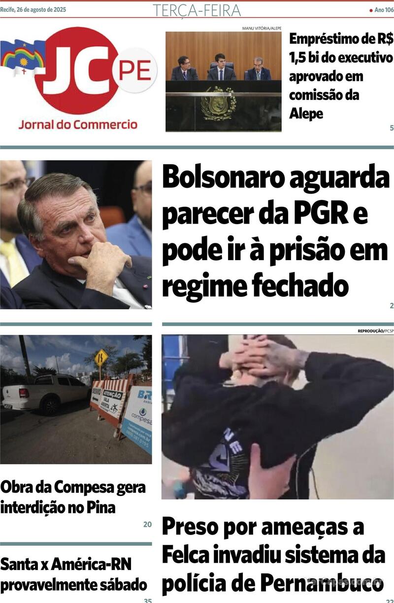 Capa Jornal do Commercio Quarta, 6 de Abril de 2022