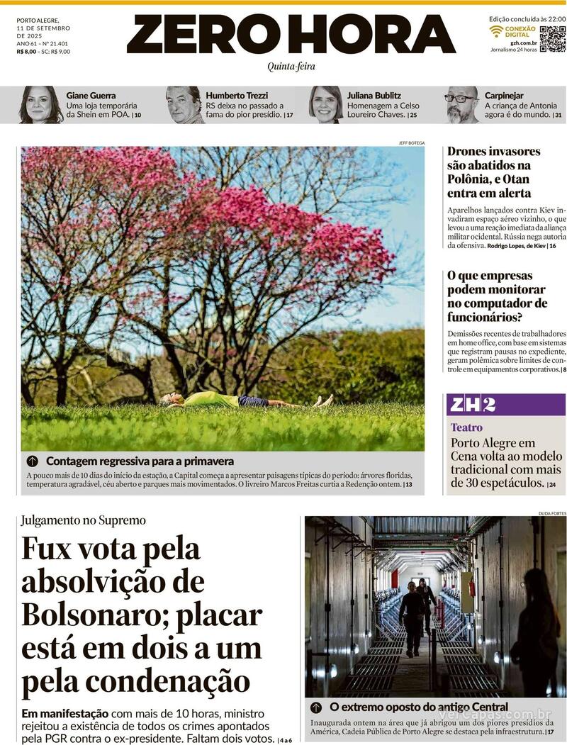 Capa Zero Hora Segunda,19 de Maio de 2025