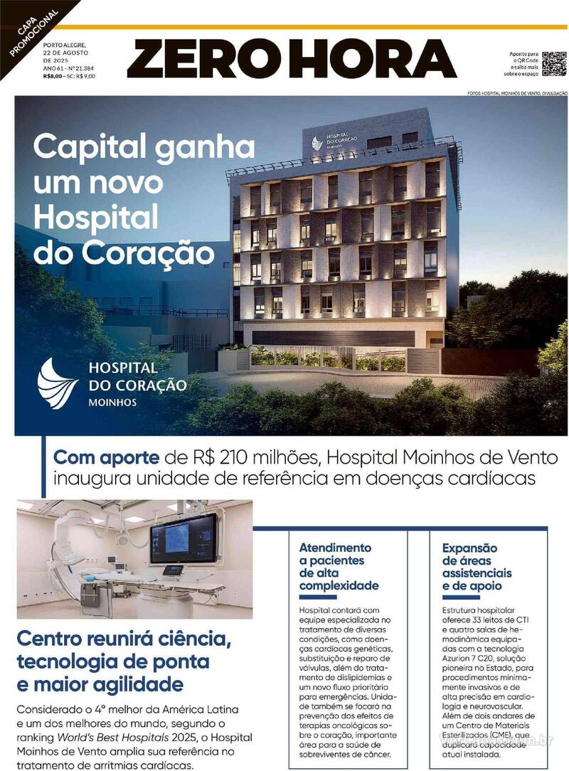 Capa Zero Hora Quarta,31 de Janeiro de 2024